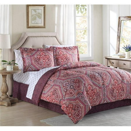 Ellison First Asia 18101703BB-MUL Alden Bed in a Bag Comforter Set, Red ...