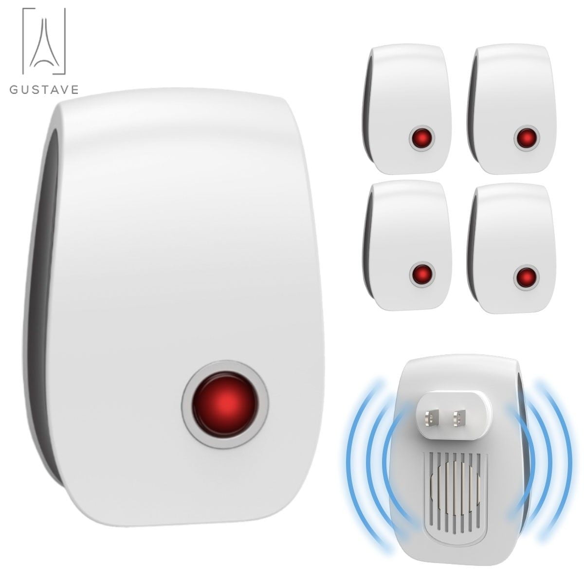 Gustave 6 Pcs Non-Toxic Pest Control Ultrasonic Pest Reject Electronic ...