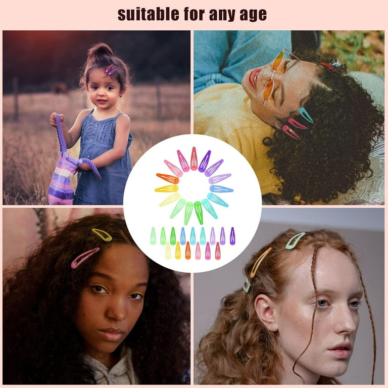 20PCS Colorful Barrettes 2 Inch Barrettes Metal Snap Hair Clips Candy Color Hair Accessories for Kids Teens Toddlers 20 Colors Walmart