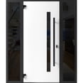 Front Exterior Prehung Steel Door / Dekton 0163 Ardesia Nero / 2 Side ...