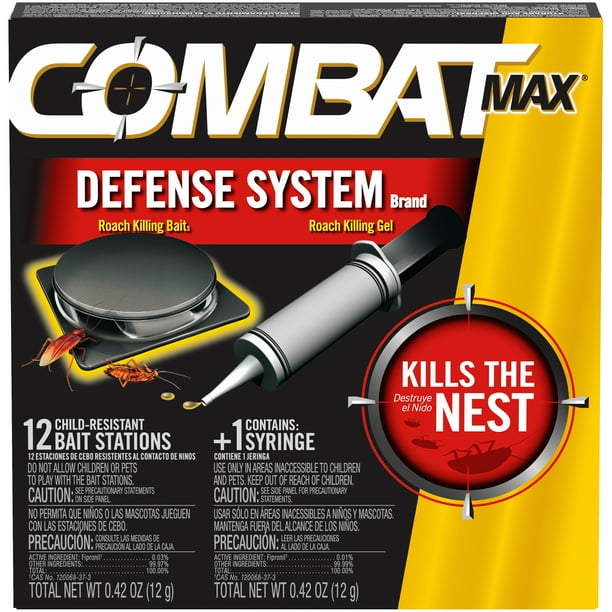 Combat Max Defense, Small Roach Killing Bait (12 ct) and Gel (1 ct ...