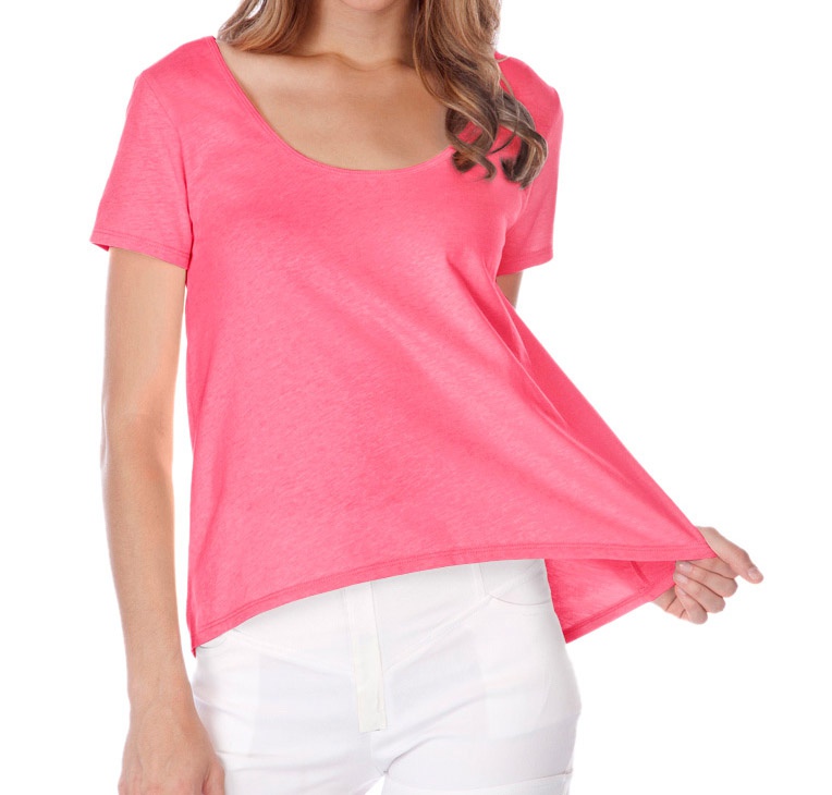 Kavio Juniors High Low Jersey T-Shirt Scoop Neck Style JJP0597 - Pink ...