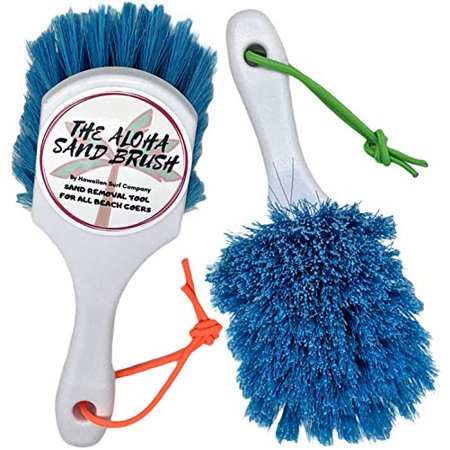 The Aloha Sand Brush Beach and Sand Remover (Blue White Two Pack ...