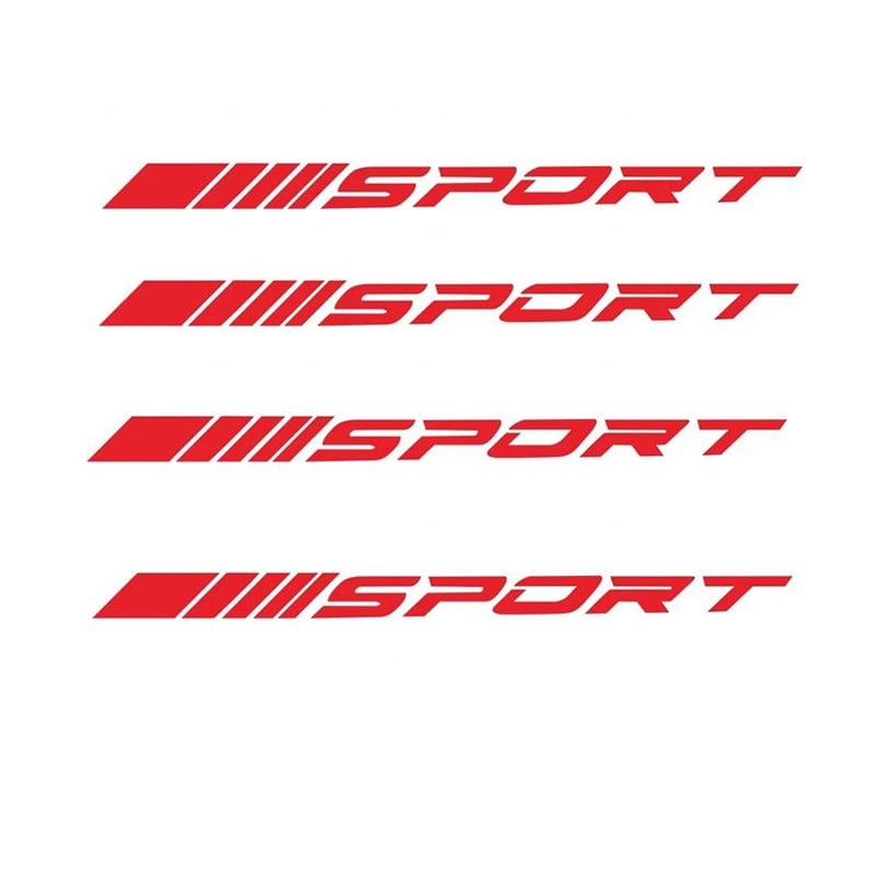 Mulanimo 4Pcs Wheels Rims Stickers Reflective Sport English Racing Decal Stripes Stickers ...