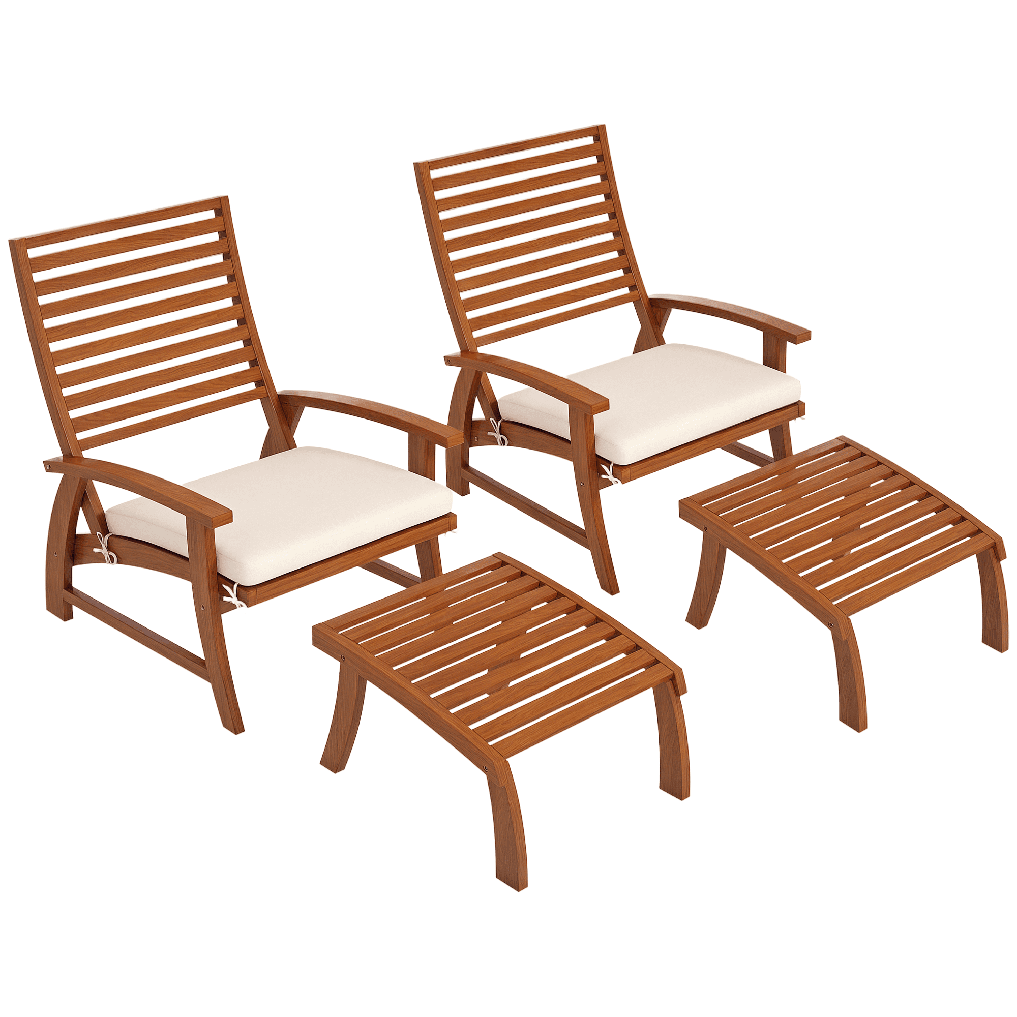 Click here for Outsunny 4 Pieces Patio Chairs With Ottomans And C... prices