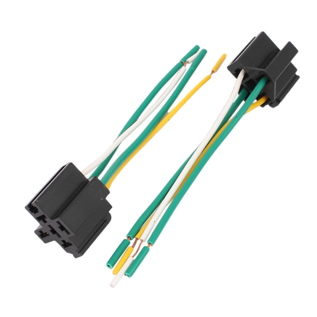 DC 12V/24V 40A Cross Type 4-Pin Car Relay Socket Harness Connector 5pcs ...