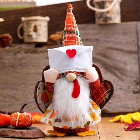 Lolmot Thanksgiving Turkey Doll Decoration Turkey Faceless Doll ...