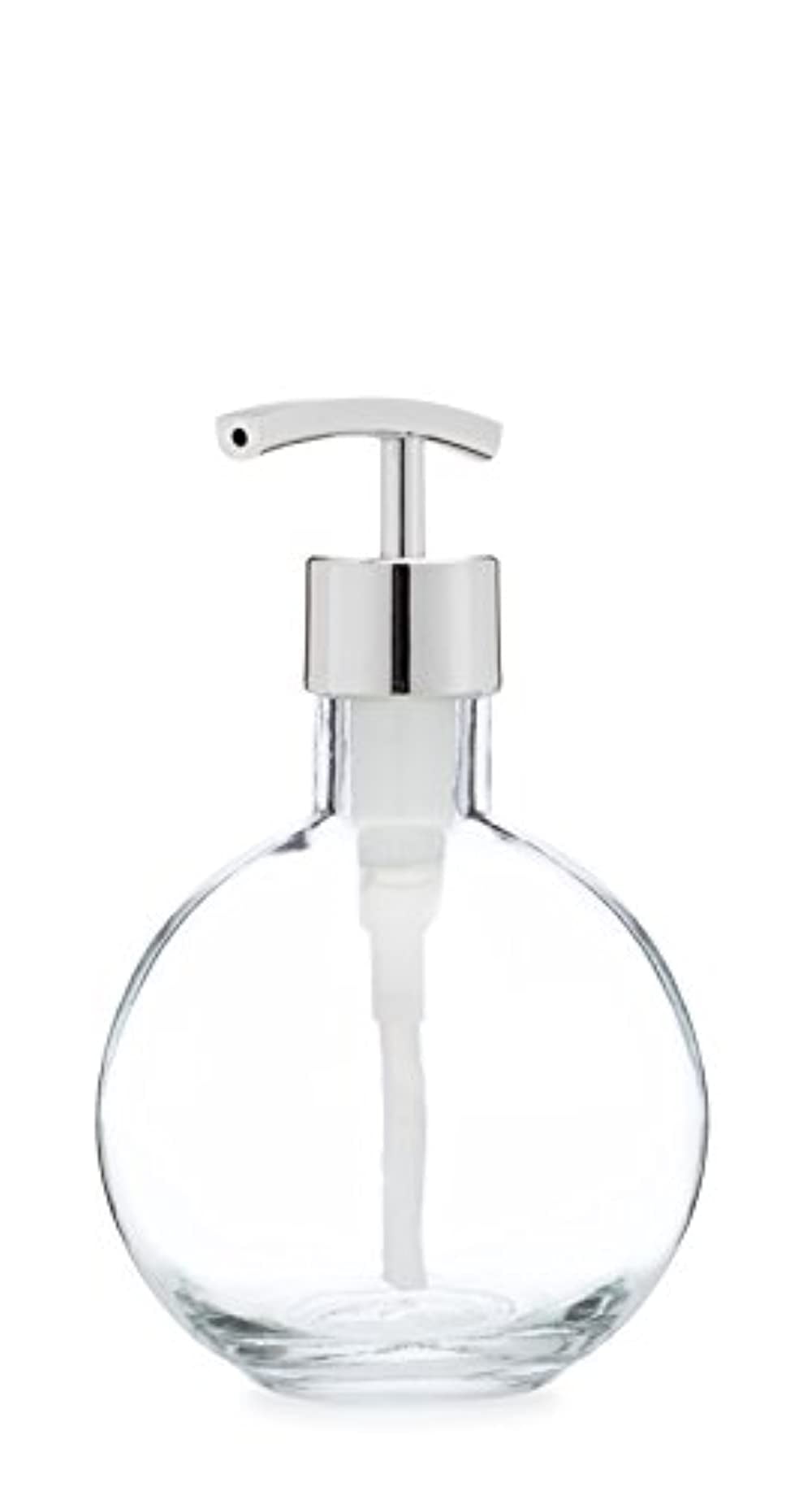 Moon Round Recycled Glass Soap Dispenser with Metal Pump Chrome Modern ...