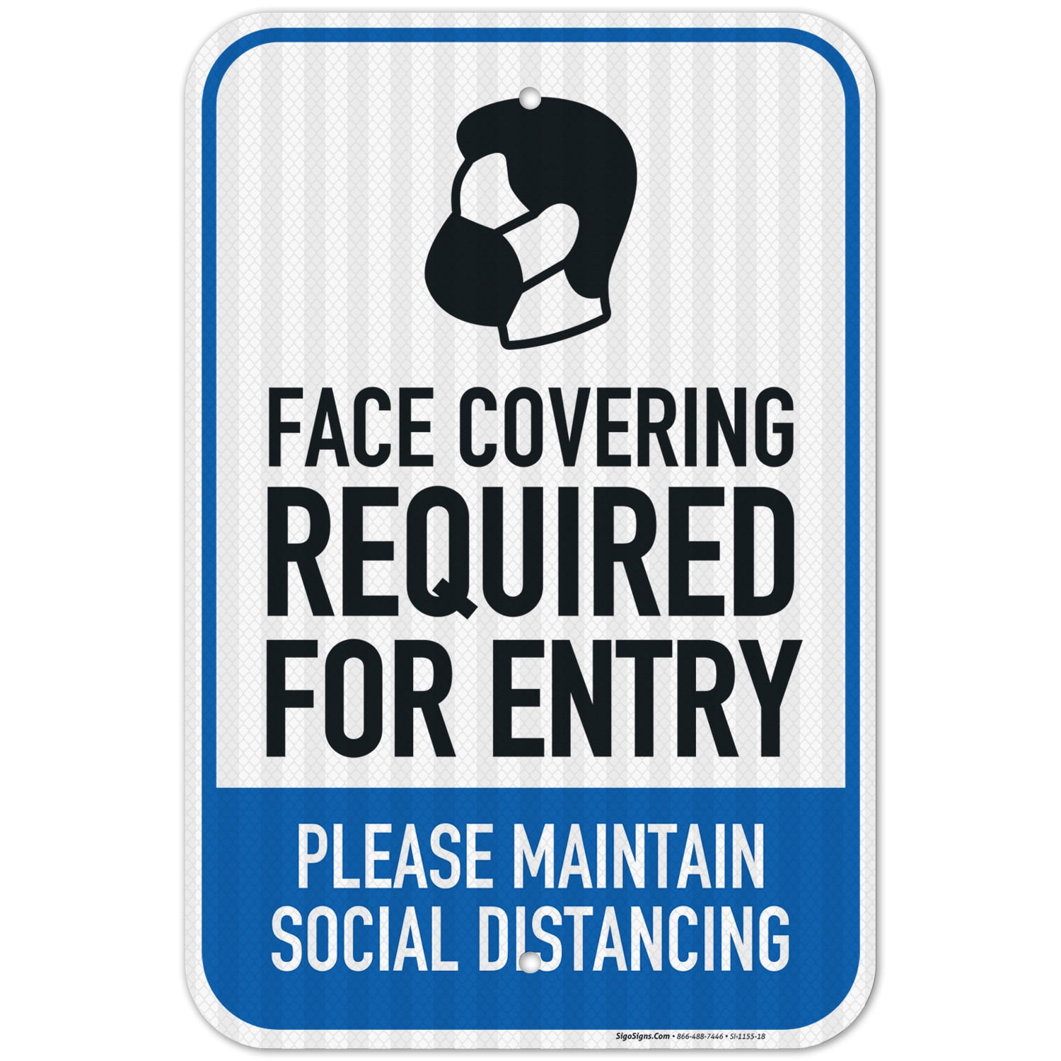 Face Mask Required Sign, Social Distancing Sign, - Walmart.com