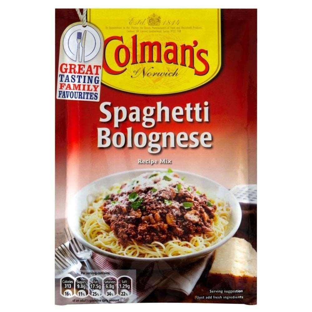 Colman's Spaghetti Bolognese Sauce Mix (44g) - Pack of 2 - Walmart.com