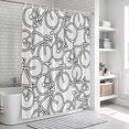 Abstract Shower Curtain for Bathroom, Black Bicycles Line Texture ...