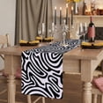 Black Swirling Lines Table Runner 13x60 Inch Curves Waves Modern ...