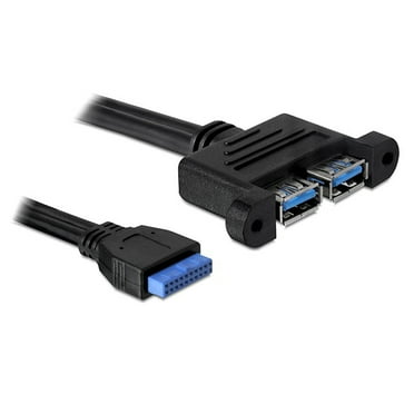 JSER 2 ports USB 3.0 Female to Motherboard 20pin Header cable for front ...