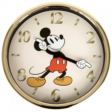 Disney Mickey & Minnie Mouse Cartoon Ears Quartz Wall Clock, Cordless ...