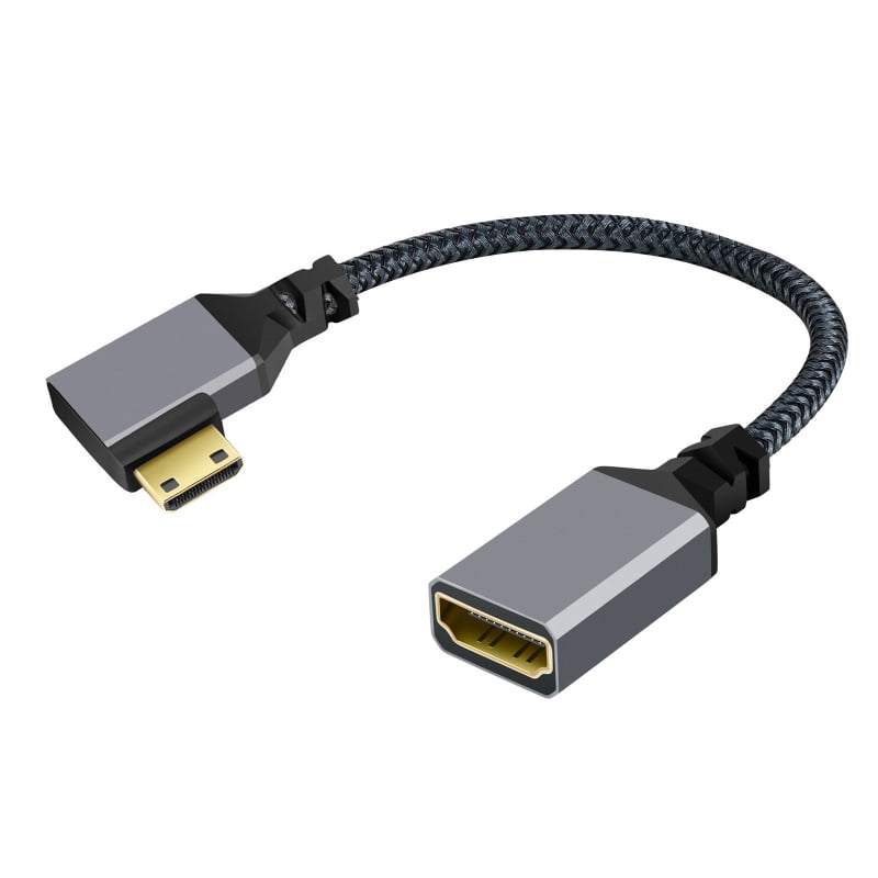 FVH 4K Type-C MINI HDMI 1.4 Male 90 Degree Left Angled to HDMI Female ...