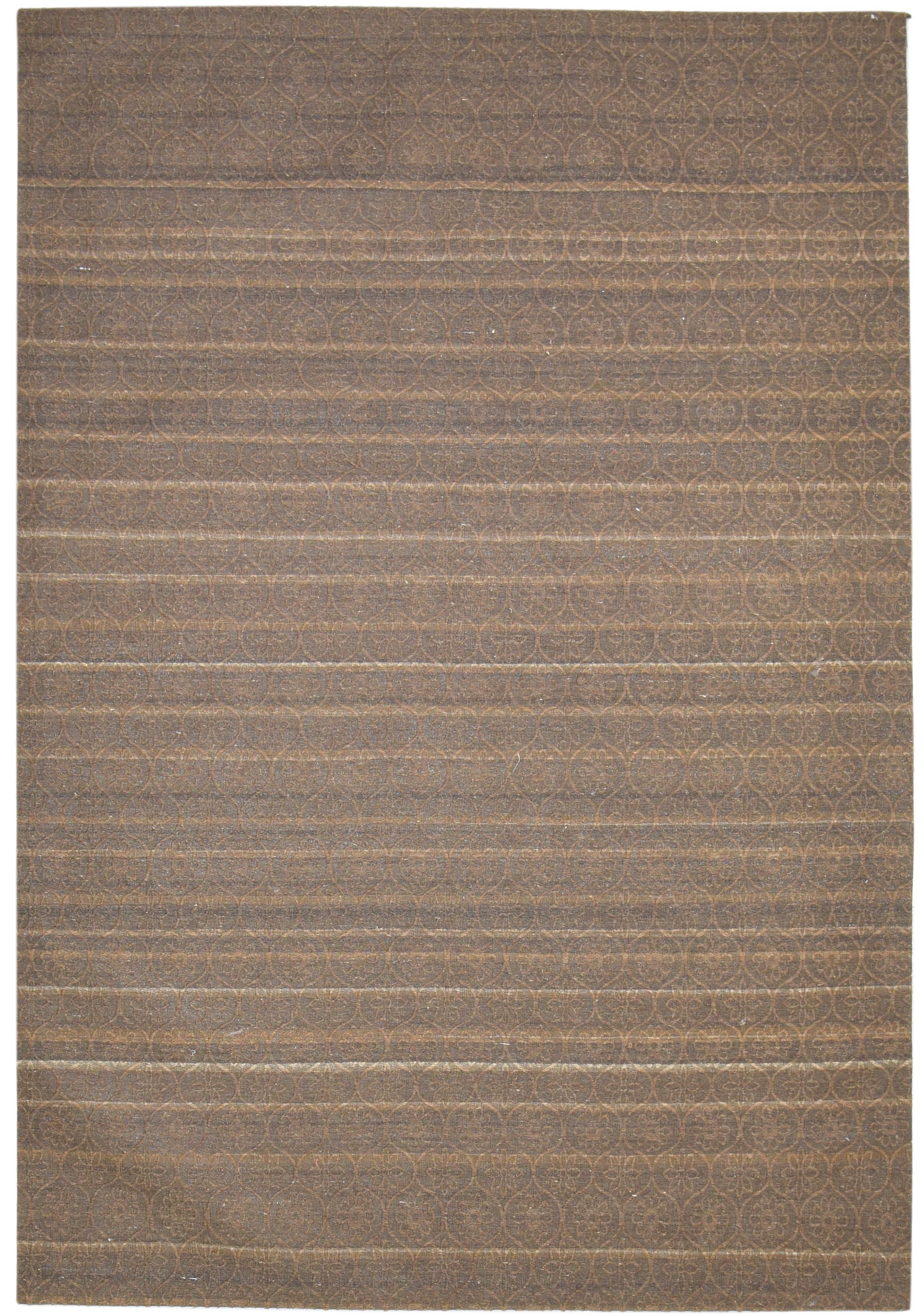 Jacquard Loom Chocolate Wool / Silk Rug 5X7 Modern Scandinavian Trellis ...