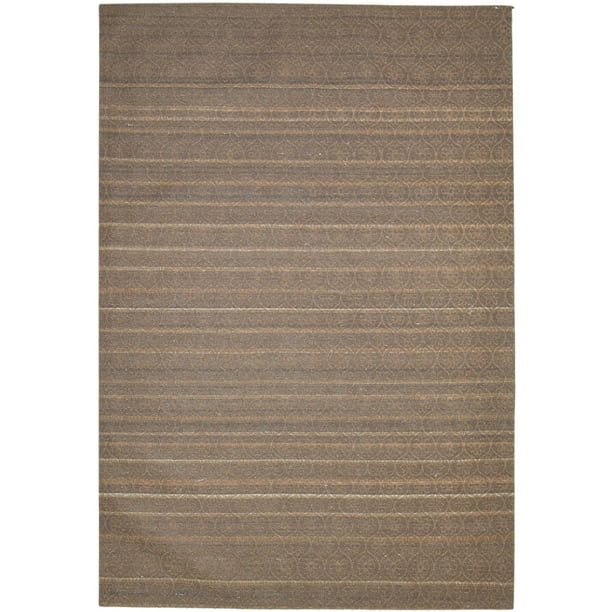 Jacquard Loom Chocolate Wool / Silk Rug 5X7 Modern Scandinavian Trellis ...