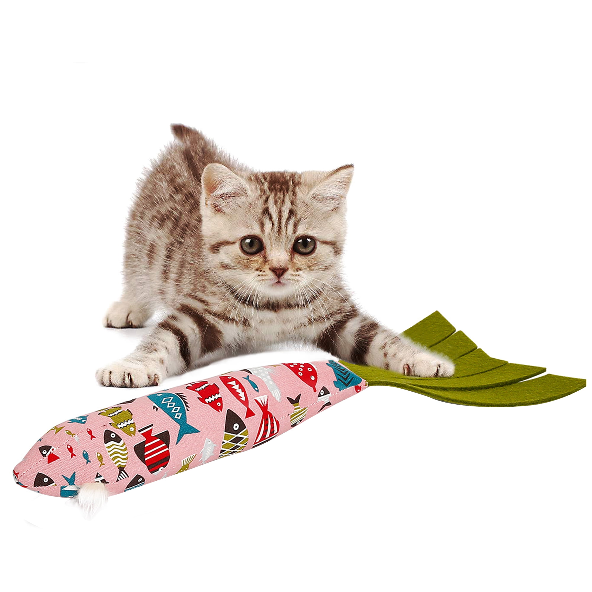 PUMYPOREITY Plush Squeaky Toy for Cat, Cat Scratching Chewing Toy ...