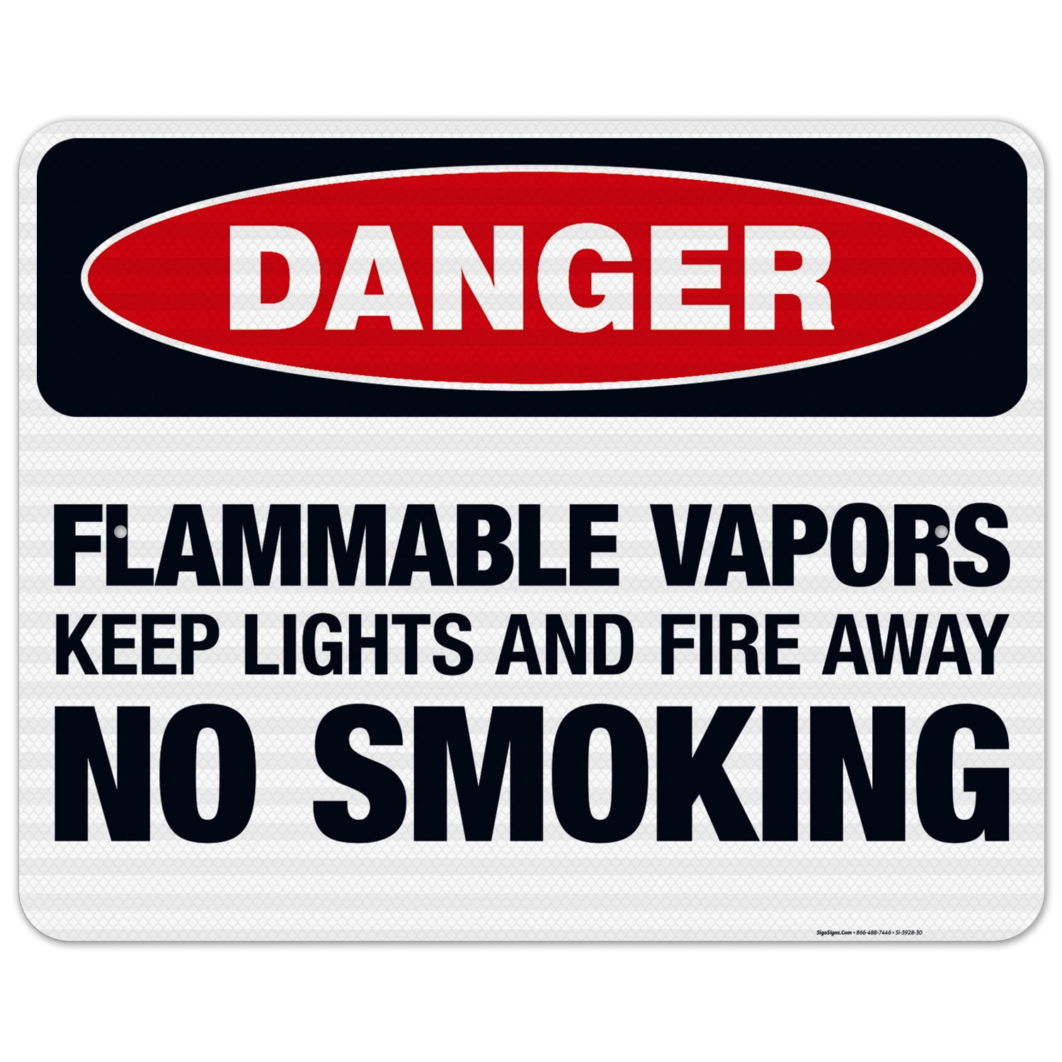 Symbol Signs Weatherproof Plastic Vertical OSHA Danger Flammable Vapors ...