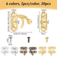 30Pcs 6 Colors Iron Latch Hook Hasp Horn Lock with Screws Mixed Color ...
