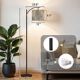 Arc Floor Lamp with Adjustable Lampshade Vintage Damask Light Blue ...