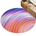 Color Ripples Round Rug 4Ft Abstract Modern Pink Red Purple Gradient ...