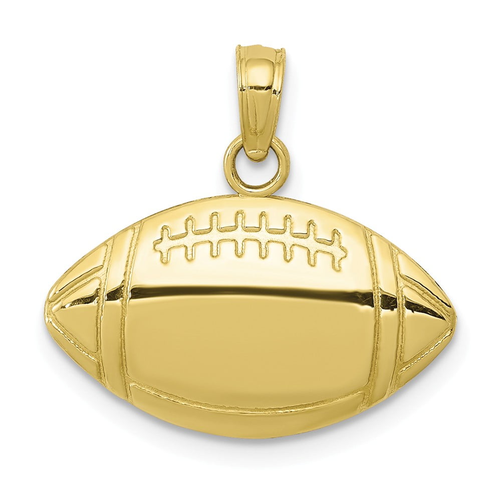 FB Jewels 10K Yellow Gold Football Pendant 2D High Polish - Walmart.com