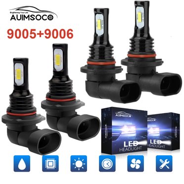 9005/HB3 9006/HB4 H11 6000k Kits LED Headlight 8000 Lumens High/Low+Fog Lights 6x Bulbs Combo ...
