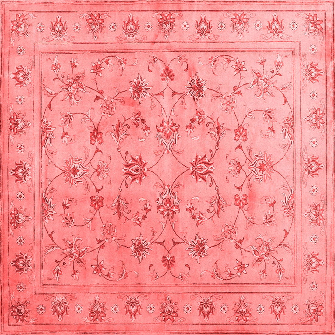 Ahgly Company Indoor Square Abstract Red Contemporary Area Rugs, 6 ...