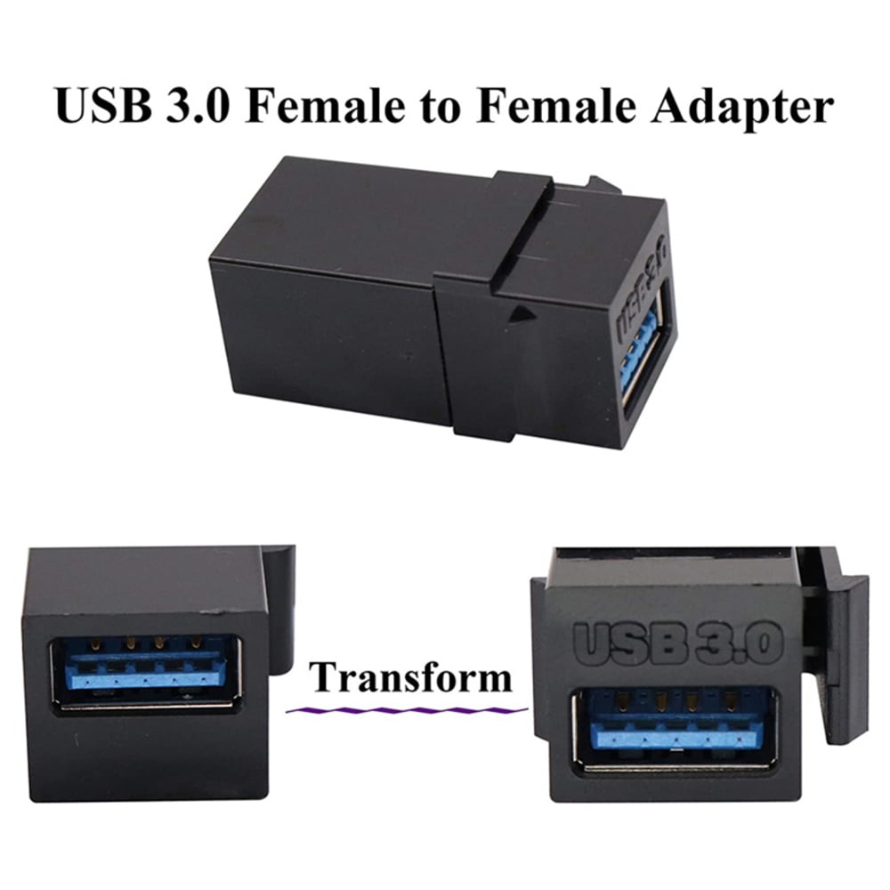 USB 3.0 Keystone Jack Inserts Straight Head Extension Socket Adapter ...