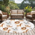 Cartoon Lions Giraffe Tiger 8FT Round Area Rugs for Living Room Cute ...
