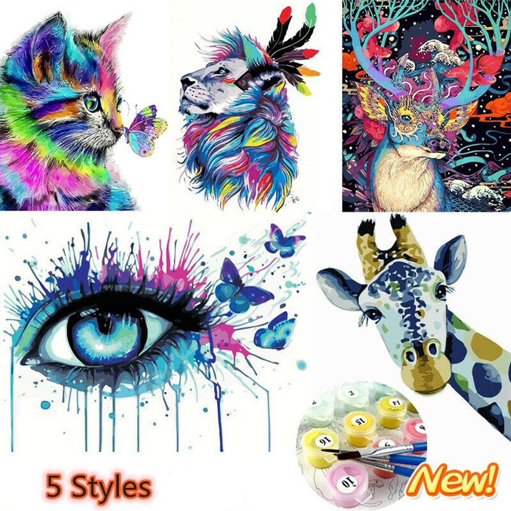 Acrylic Painting Animal Paint By Numbers Kit,DIY 16x20 inches Painting ...