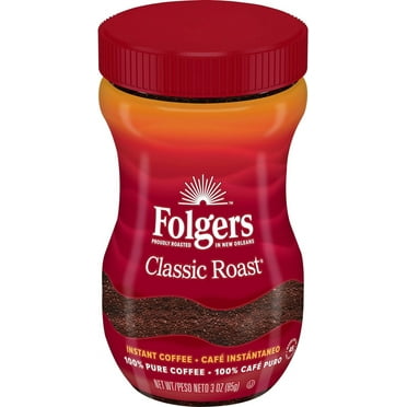 Folgers Classic Roast Instant Coffee Crystals, 16-Ounce Easy Open Flip-Top Jar, 100% Pure Coffee ...