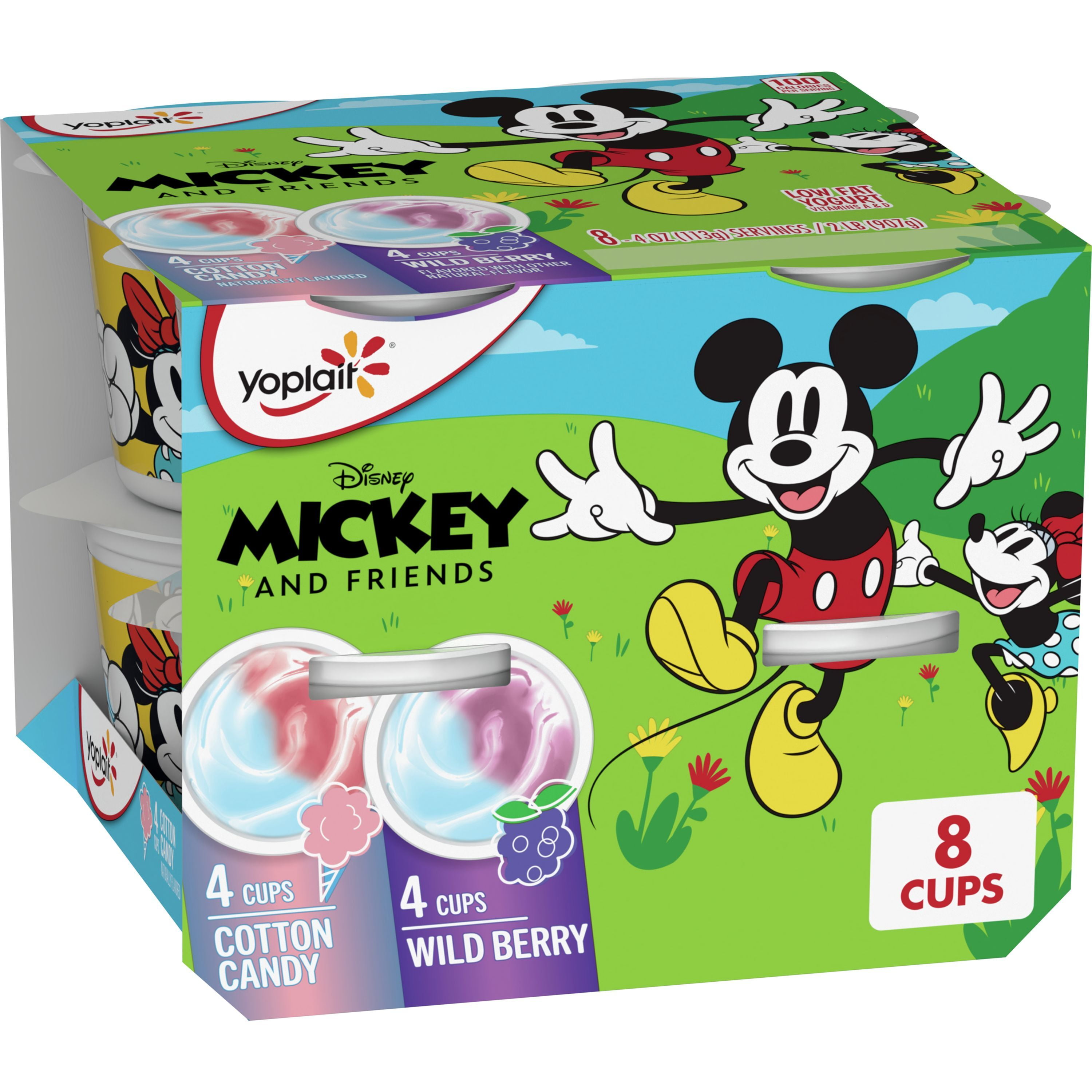 Yoplait Cotton Candy & Wild Berry Low Fat Kids Yogurt, 8 Yogurt Cups - Walmart.com