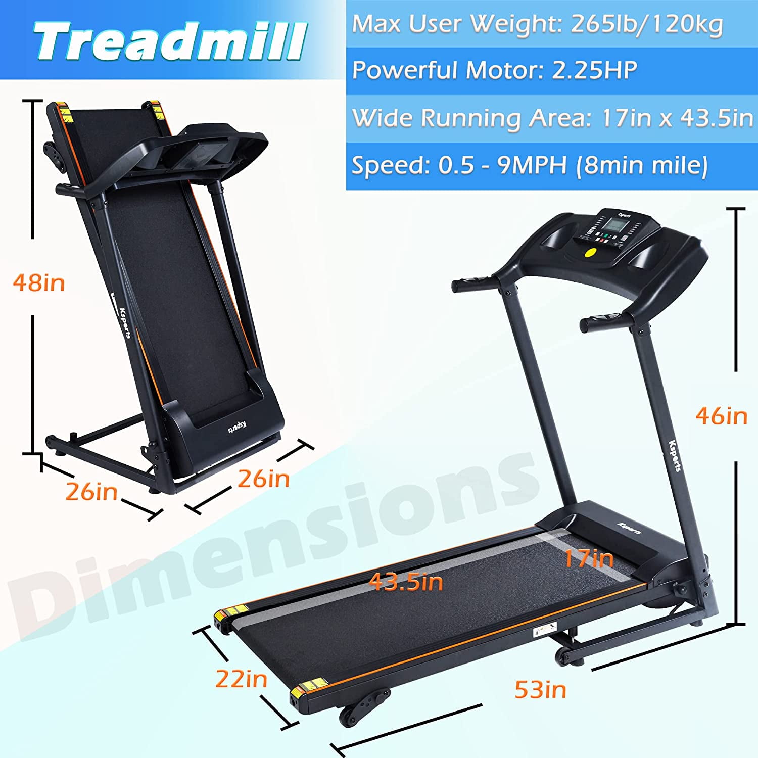 Buy Ksports Multi Function Treadmill with 4 levels of Inclines, Sit Ups ...