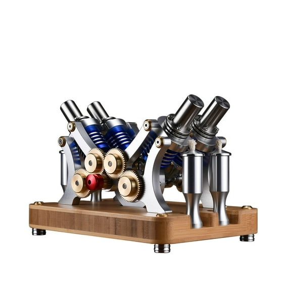 ENGINEKIT RW-L2 Retro Brass Double-Cylinder Steam Engine Model Kit for ...