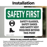 (2 Pack) Safety Glasses Safety Shoes With Symbol OSHA Safety First Sign ...
