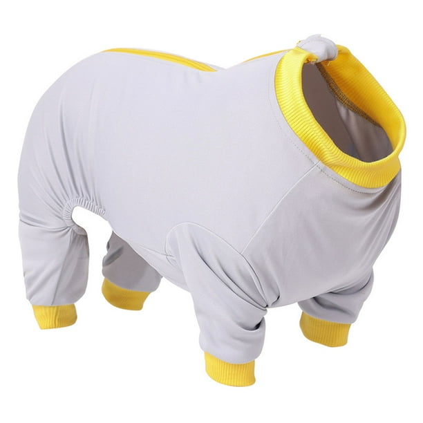 Pet solid color warm one-piece clothes Dog licking resistant wound ...
