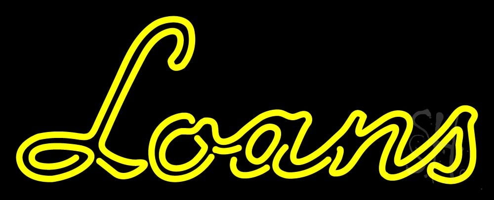 Cursive Loans LED Neon Sign 13 x 32 - inches, Black Square Cut Acrylic ...