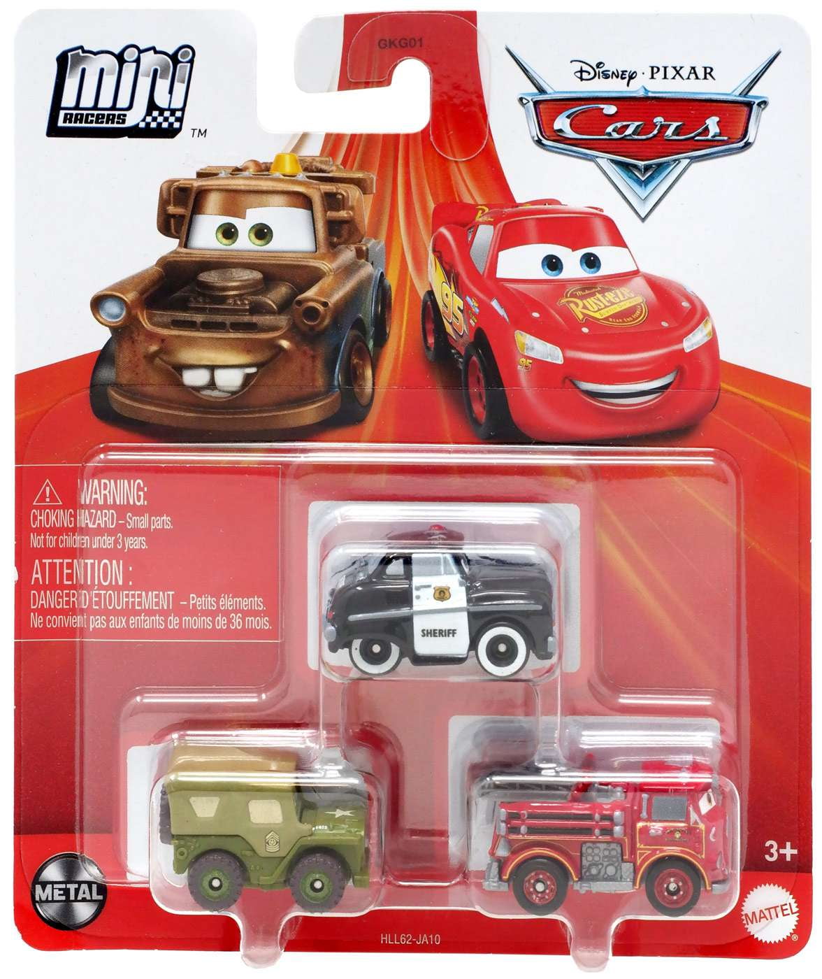 Disney / Pixar Cars Die Cast Metal Mini Racers Sarge, Red & Sheriff Car ...