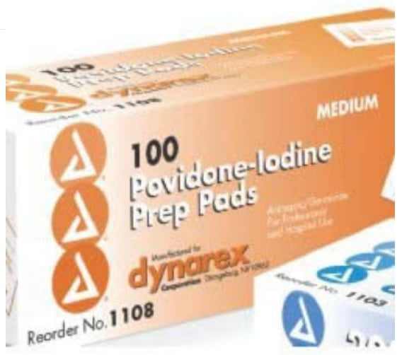 Dynarex PVP Prep Pad Povidone Iodine 10% Povidone Iodine 10% Individual ...