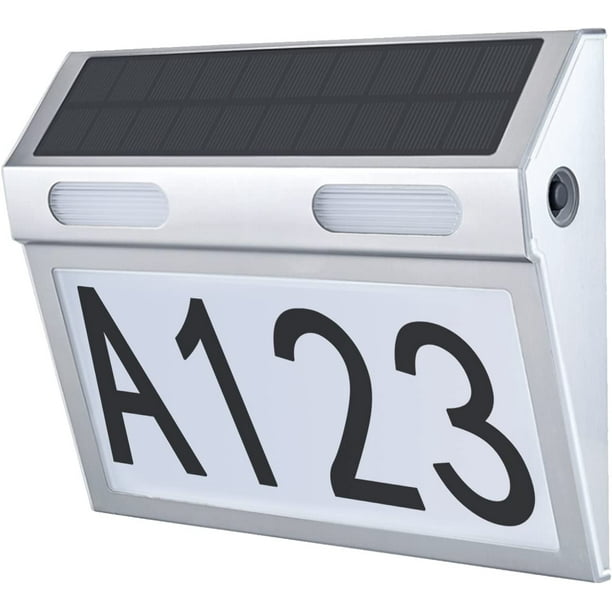 Solar House Number Sign, LED Outdoor Address Plaque with 3 Lighting ...