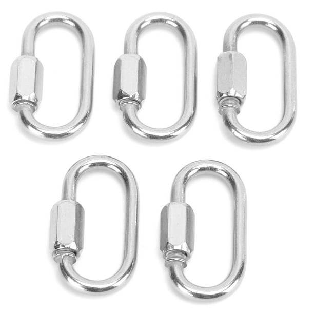 Shape Locking Carbiner,5PCS Quick Link Stainless Locking Carabiner ...