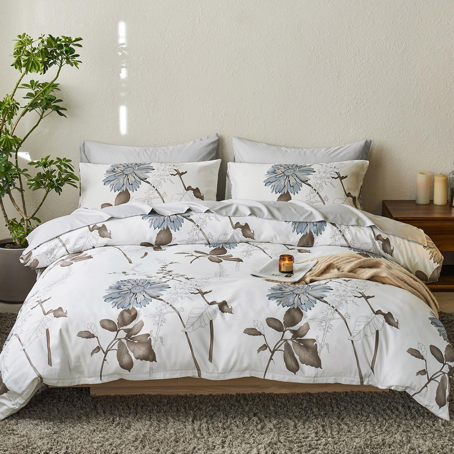 Click here for Wake In Cloud - Floral Comforter Set  Botanical Fl... prices
