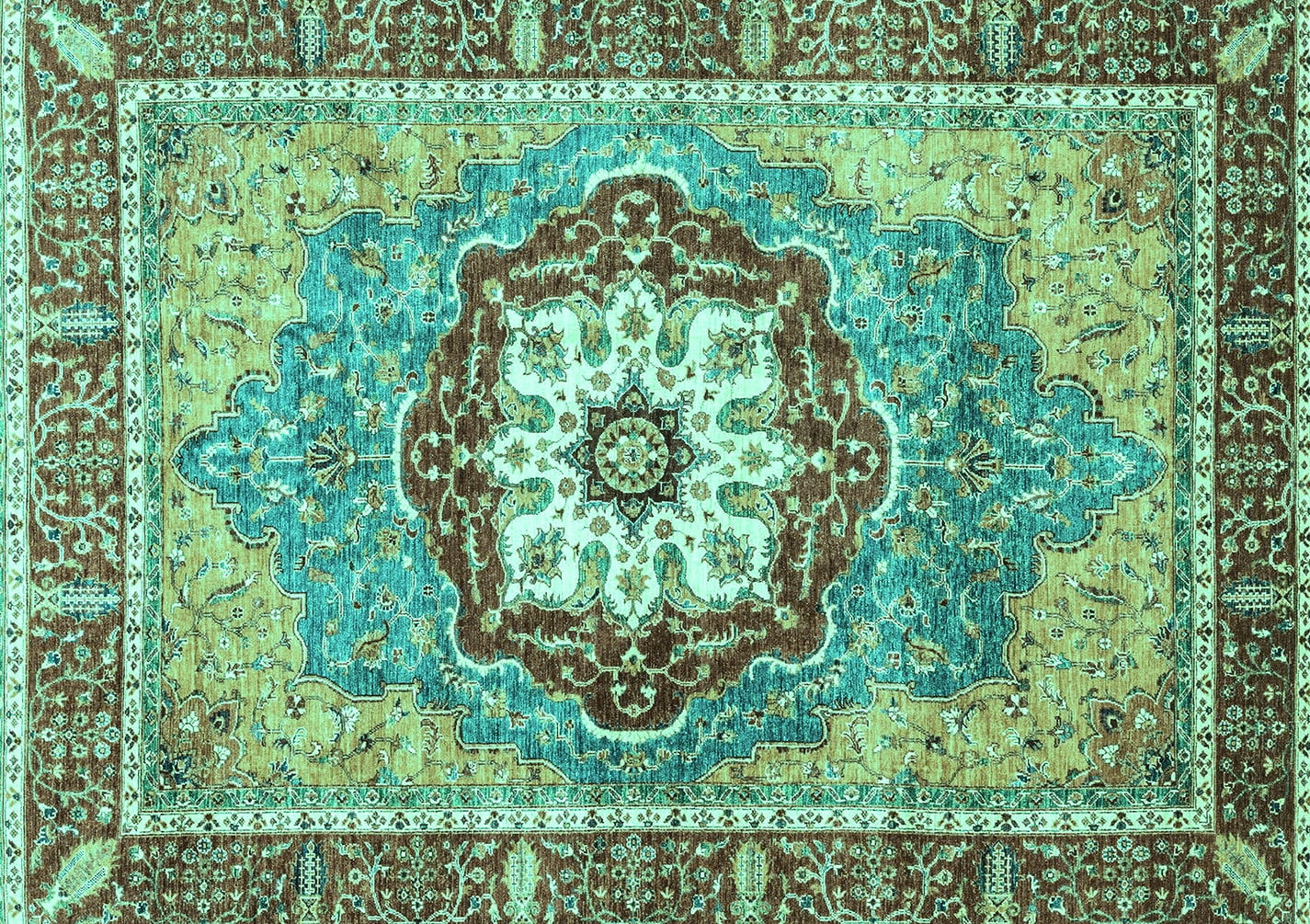 Ahgly Company Indoor Rectangle Abstract Turquoise Blue Modern Area Rugs ...