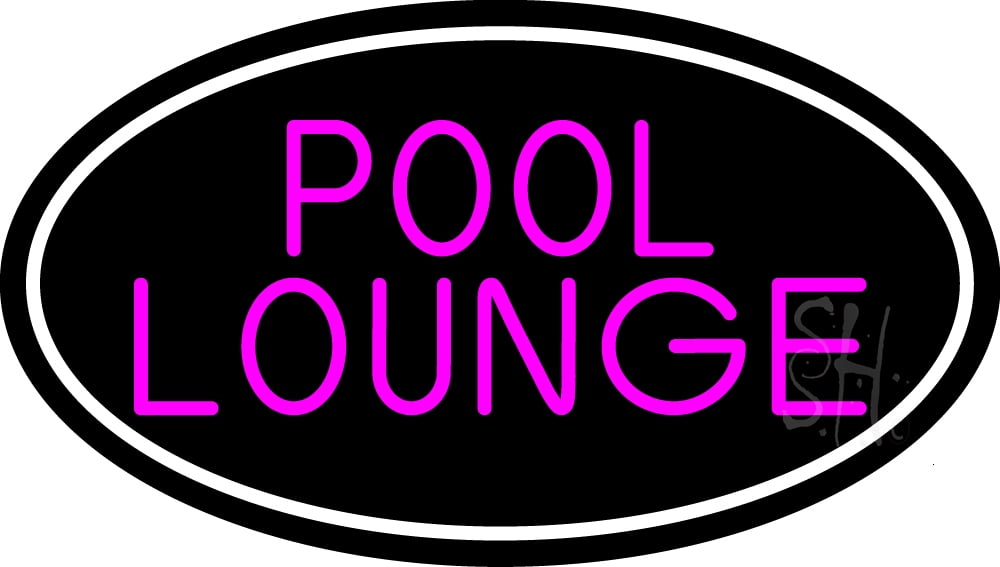Pool Lounge Oval With White Border LED Neon Sign 20 x 37 - inches ...