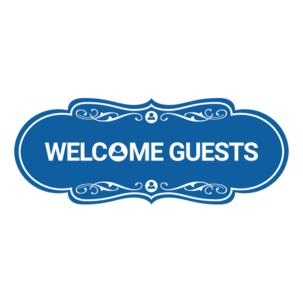 Designer Welcome Guests Sign (Blue) - Medium - Walmart.com