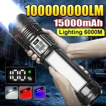 1000000LM Most Powerful LED Flashlight Rechargeable Type-C Flashlight ...