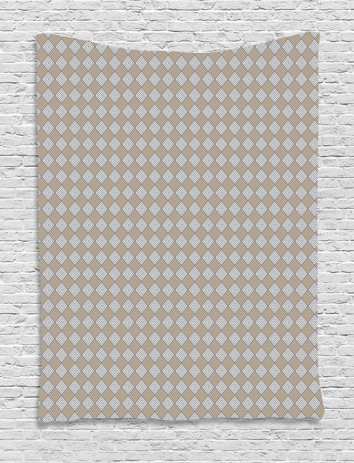 Neutral Color Tapestry, Geometric Modern Illustration of Bicolour ...