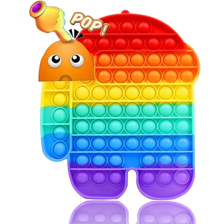 Push It Pop Bubble Fidget Toy 4 Pack Rainbow Square Unicorn Dino ...